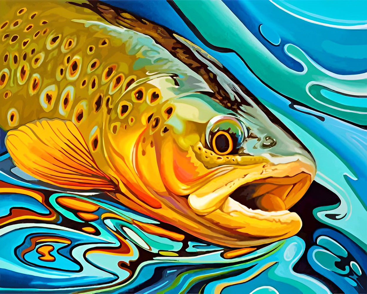 Diamond Painting kaufen - Goldener Fisch – Diamonddiy.de
