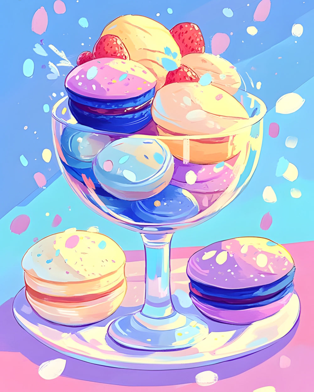 Diamond Painting kaufen - Macaron-Gebäck im Glas – Diamonddiy.de