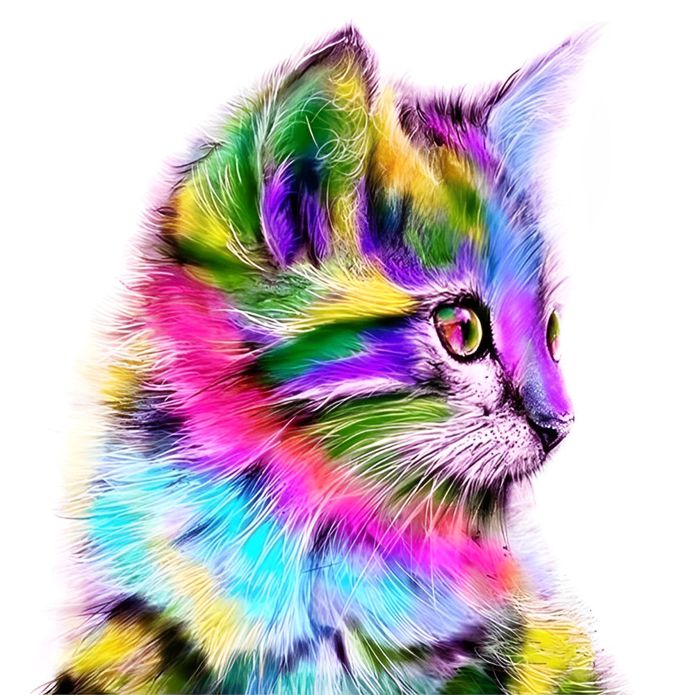 Diamond Painting Untersetzer 12Pcs - Bunte Katze – Diamonddiy.de